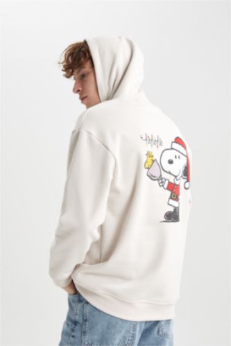 Beige Man Boxy Fit Snoopy Licensed Printed Long Sleeve Sweatshirt ...
