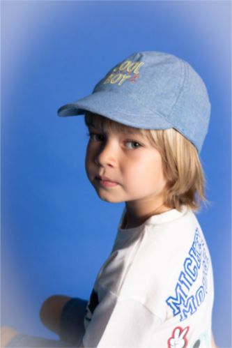 Blue BABY BOY Baby Boy Printed Linen Baseball and Basketball Cap ...