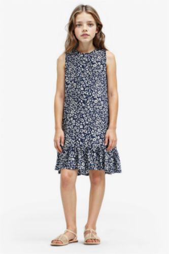 Navy GIRLS & TEENS Girl Sleeveless Viscose Dress 3304890 | DeFacto