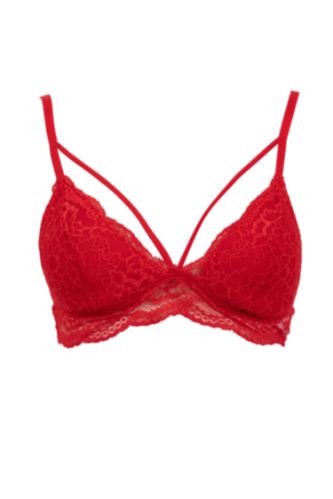 Red WOMAN Fall in Love Lacy Padded Triangle Bralet 2805673 | DeFacto