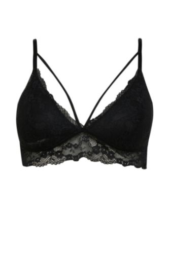 Siyah Kadın Fall in Love Dantelli Pedli Triangle Bralet 2836183 | DeFacto