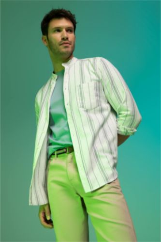 Ecru MAN Modern Fit Long Sleeve One Side Pocket Striped Shirt 2464602 ...