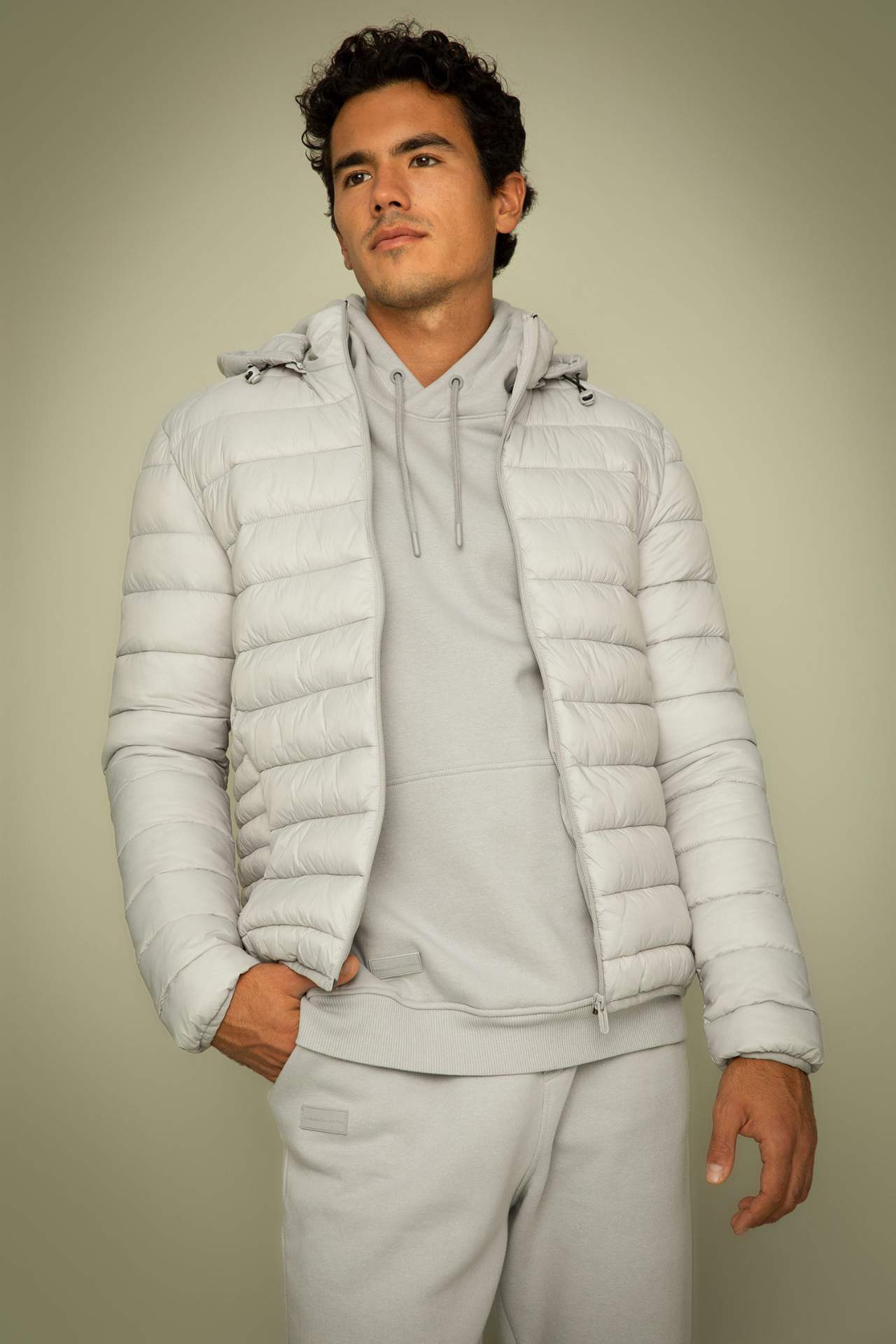 Sarı Erkek Slim Fit Kapüşonlu Su İtici Isı Yalıtımlı Şişme Mont 2514160 ...