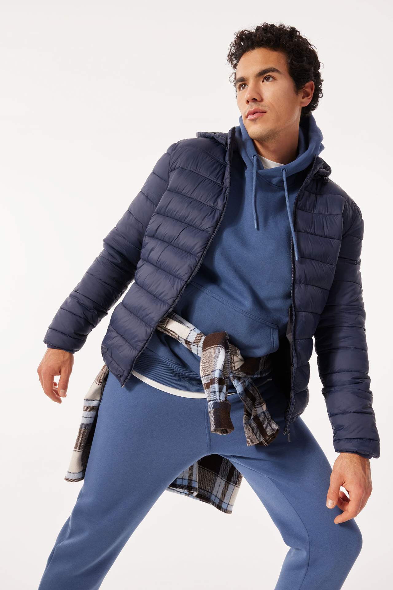 Sarı Erkek Slim Fit Kapüşonlu Su İtici Isı Yalıtımlı Şişme Mont 2514160 ...