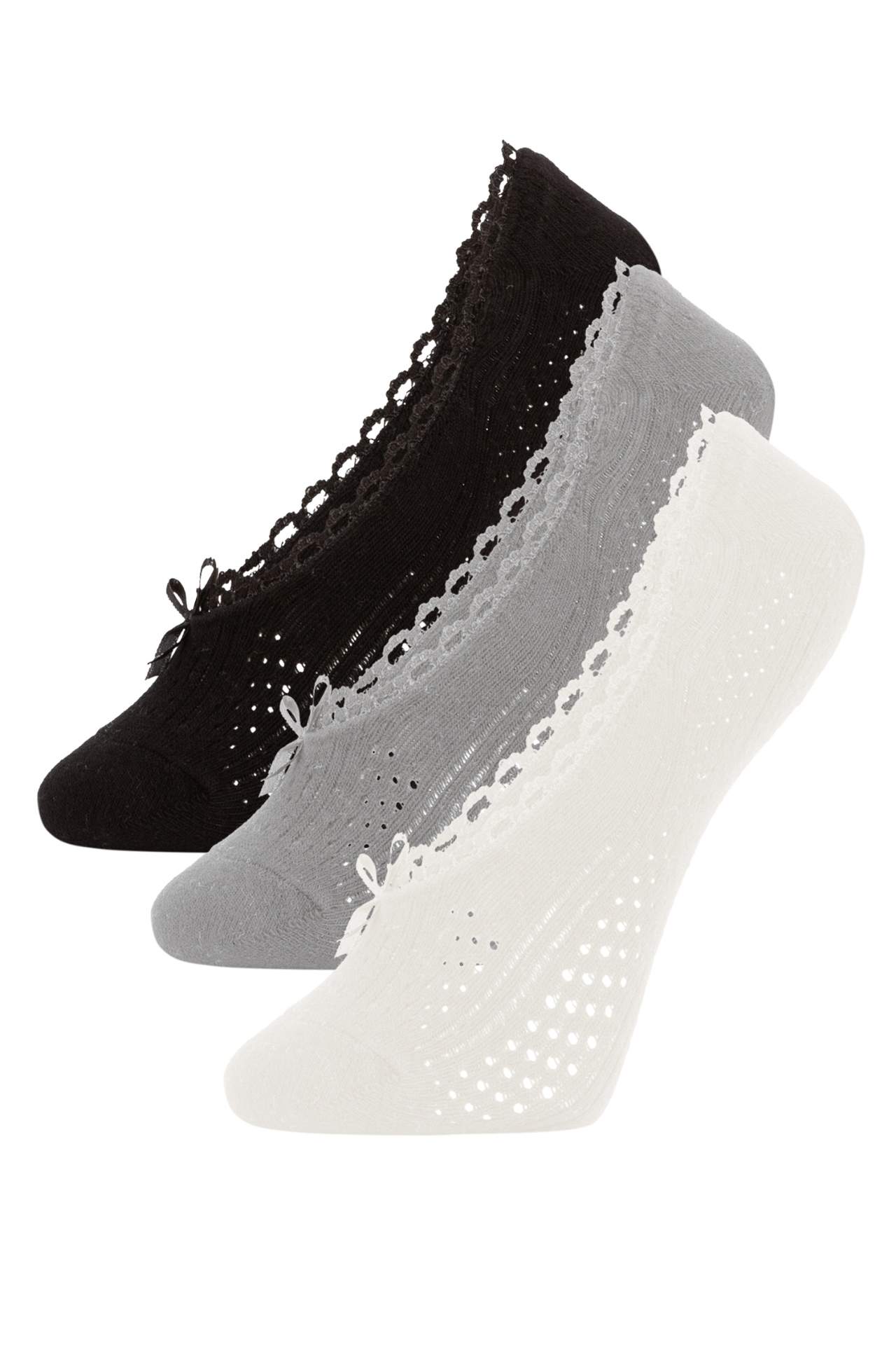 Pink WOMAN Women 3 Pack Cotton Ballet Socks 2784438 | DeFacto