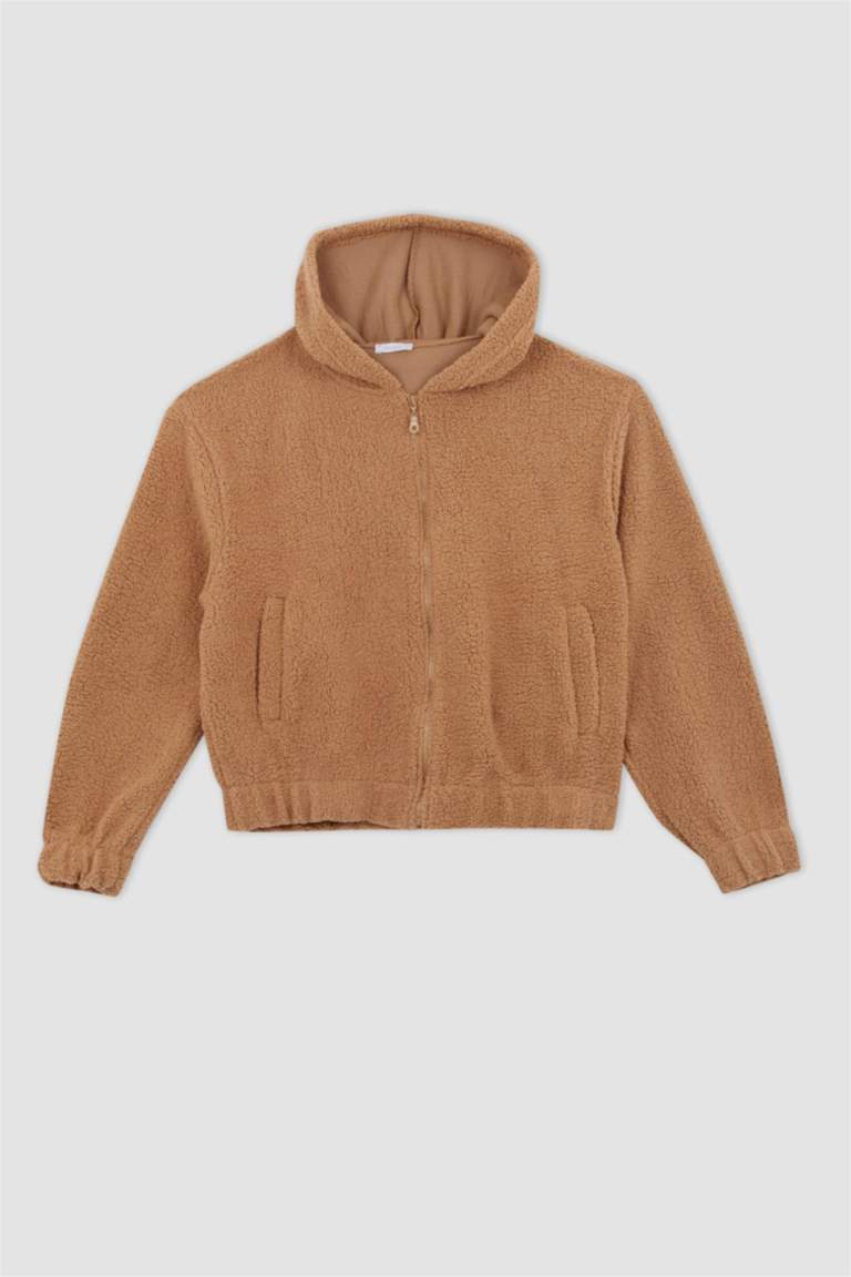 Bej Kadın Coool Oversize Geniş Kalıp Welsoft Pelüş Hırka 2777837 | DeFacto