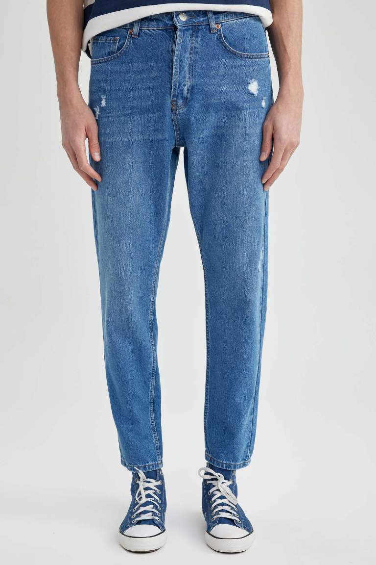 Blue MAN 90 Slim Fit Tight Fit High Waist Narrow Leg Ripped Detailed ...