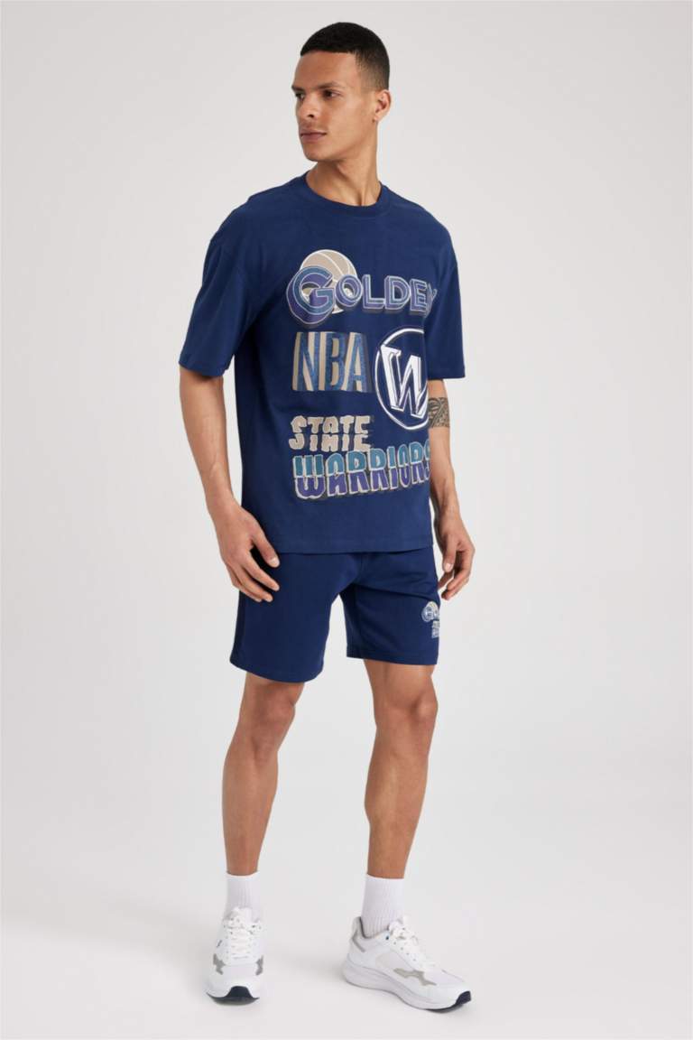 Navy MAN Defacto Fit NBA Golden State Warriors Licensed Oversize Fit ...