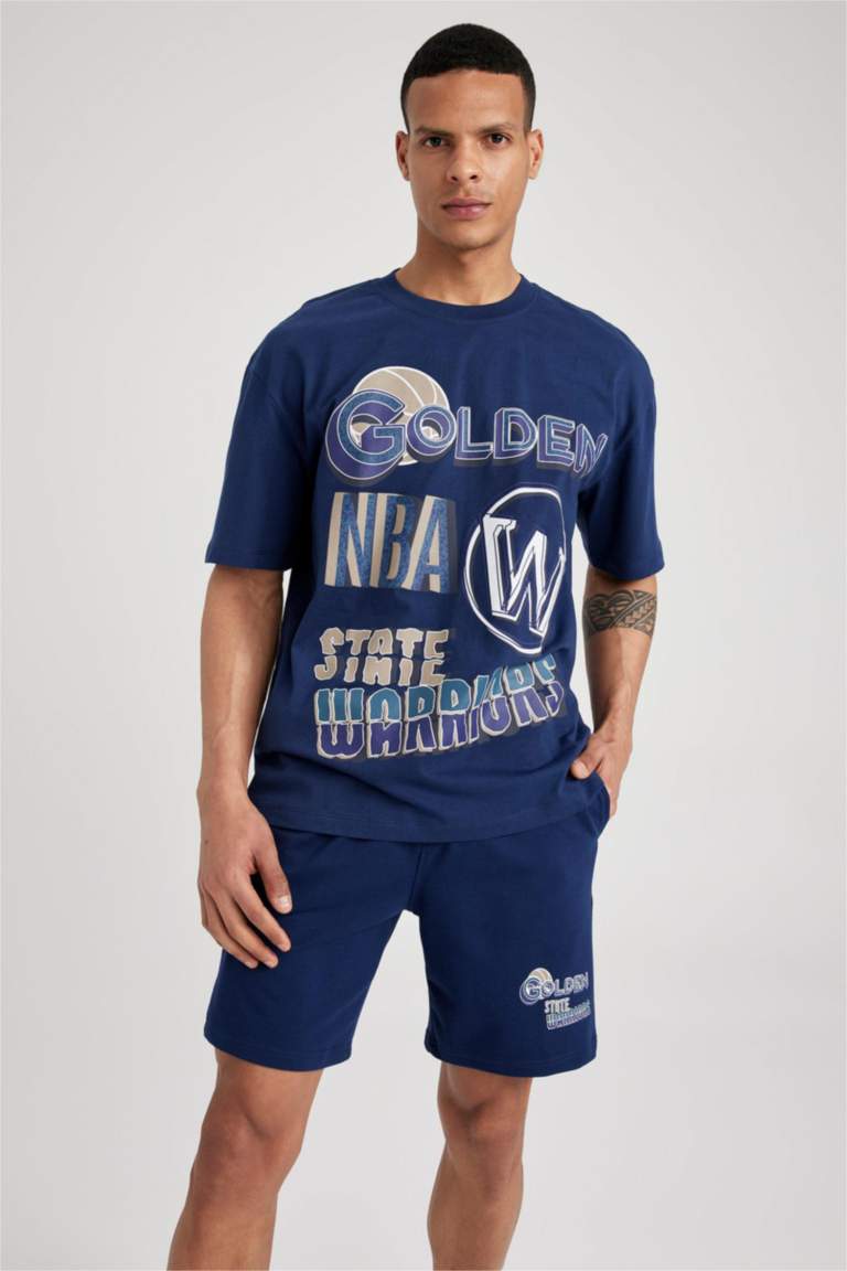 Navy MAN Defacto Fit NBA Golden State Warriors Licensed Oversize Fit ...