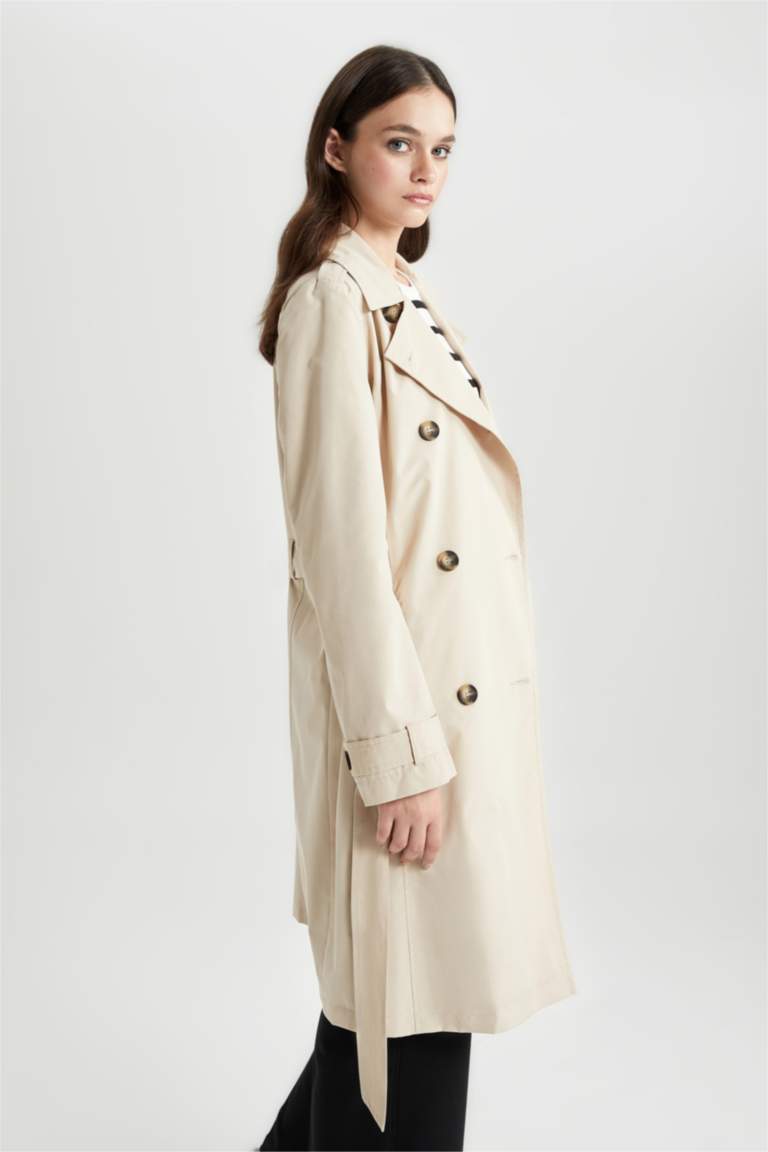 Beige FEMME Trench-Coat Imperméable Coupe Régulière 2818305 | DeFacto