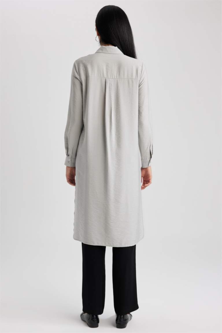Grey WOMAN Relax Fit Long Sleeve Tunic 2839944 | DeFacto