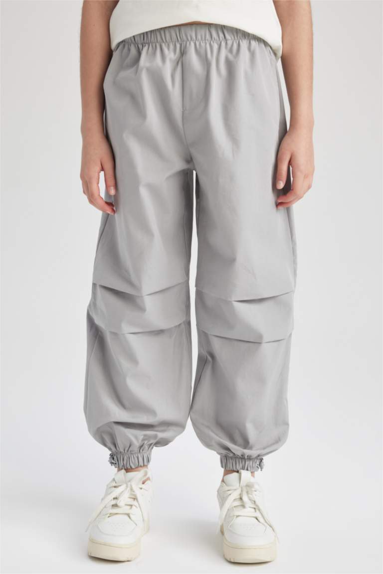 Grey GIRLS & TEENS Girl Parachute Jogger Leg Cotton Trousers 2819056 ...