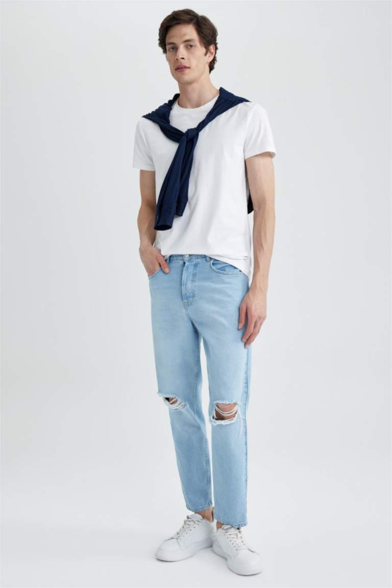 Blue MAN 90's Slim Fit Ripped Detailed Jean Trousers 2822529 | DeFacto