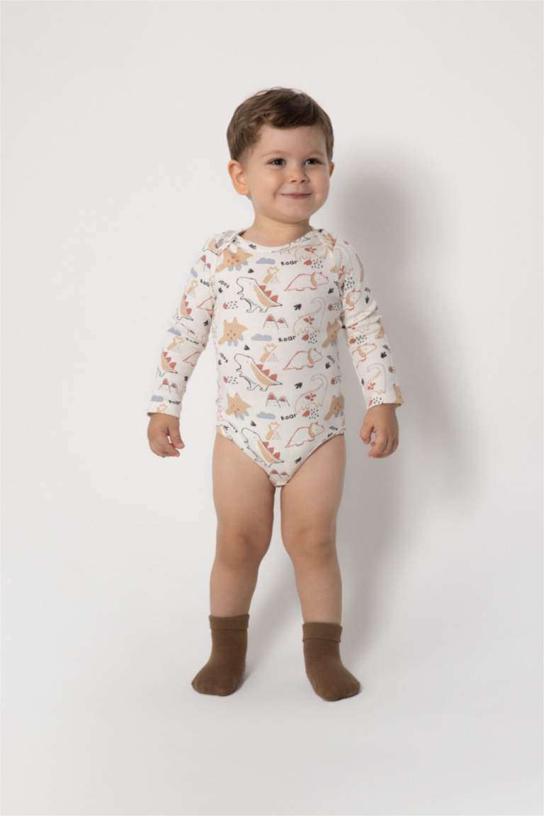 Ecru BABY BOY Baby Boy 2 piece Long Sleeve Long Sleeve Snap Body ...