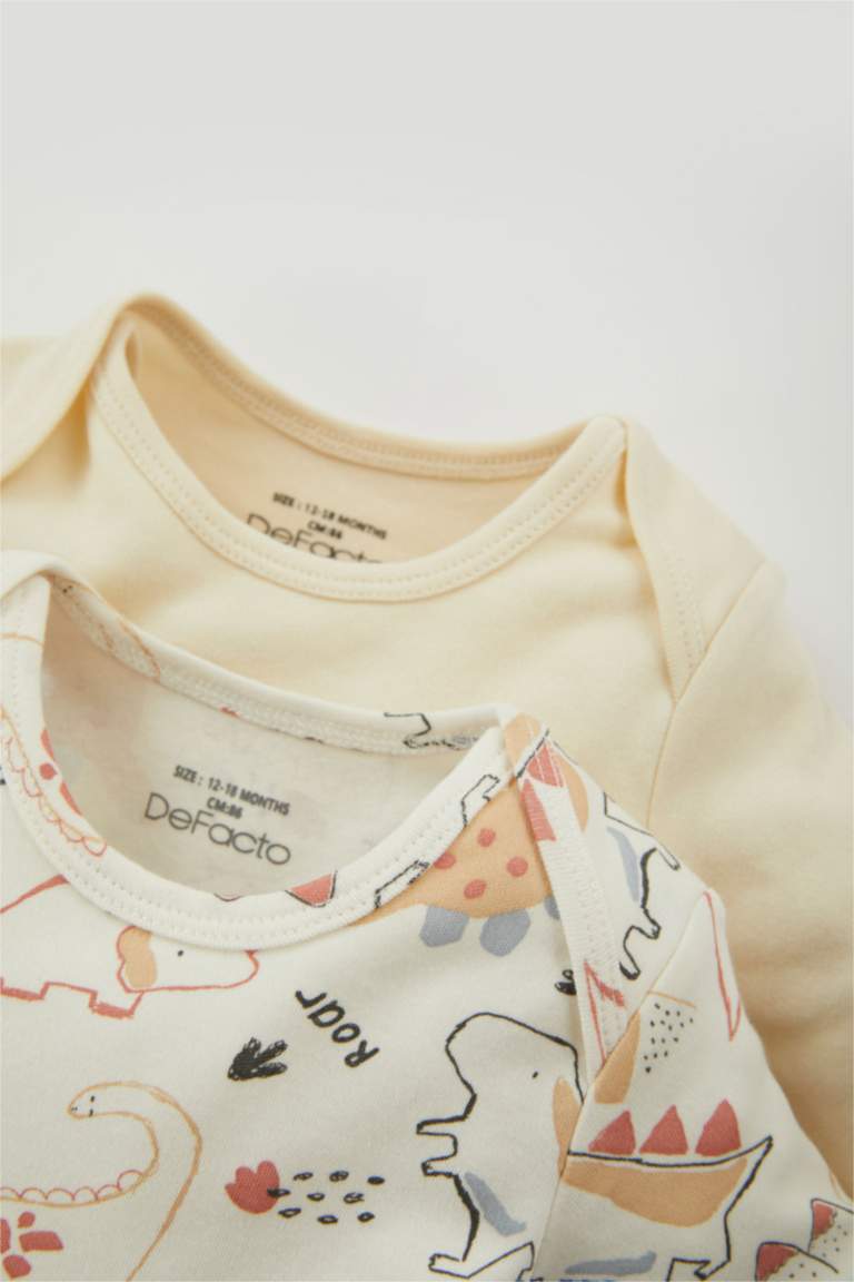 Ecru BABY BOY Baby Boy 2 piece Long Sleeve Long Sleeve Snap Body ...