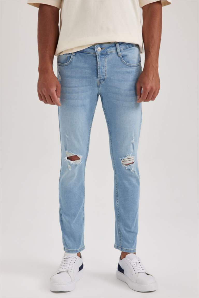 Blue MAN Carlo Skinny Fit Extra Tight Fit Normal Waist Ripped Detailed ...