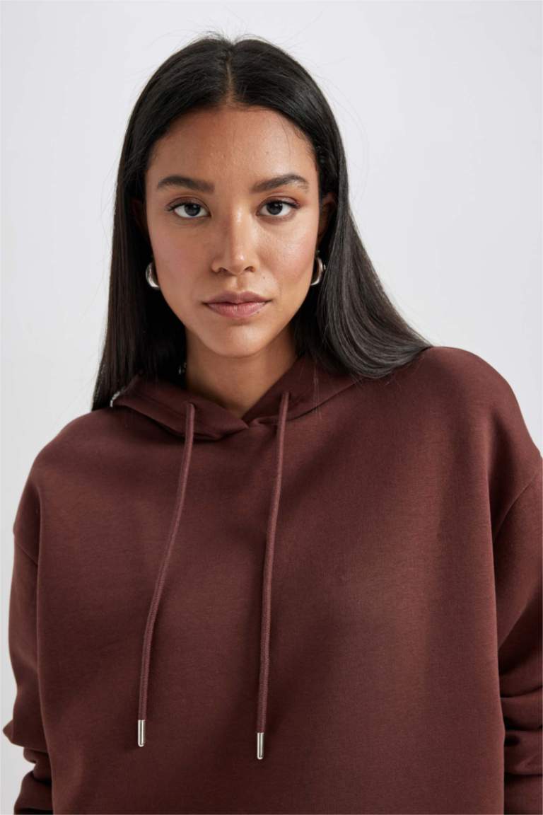 Brown WOMAN Relax Fit Basic Sweatshirt 2891540 | DeFacto