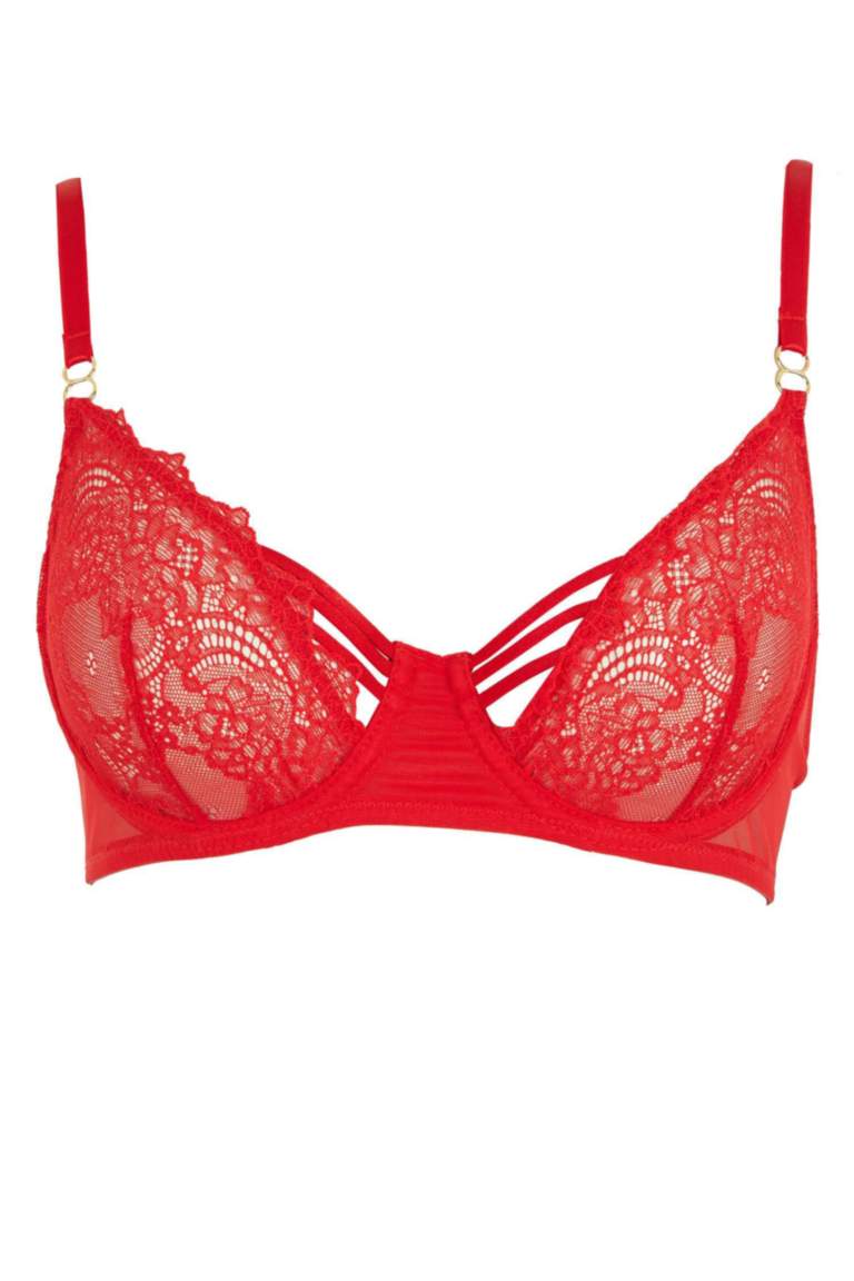 Red WOMAN Fall in Love Full Lace Uncovered Bra 2956057 | DeFacto