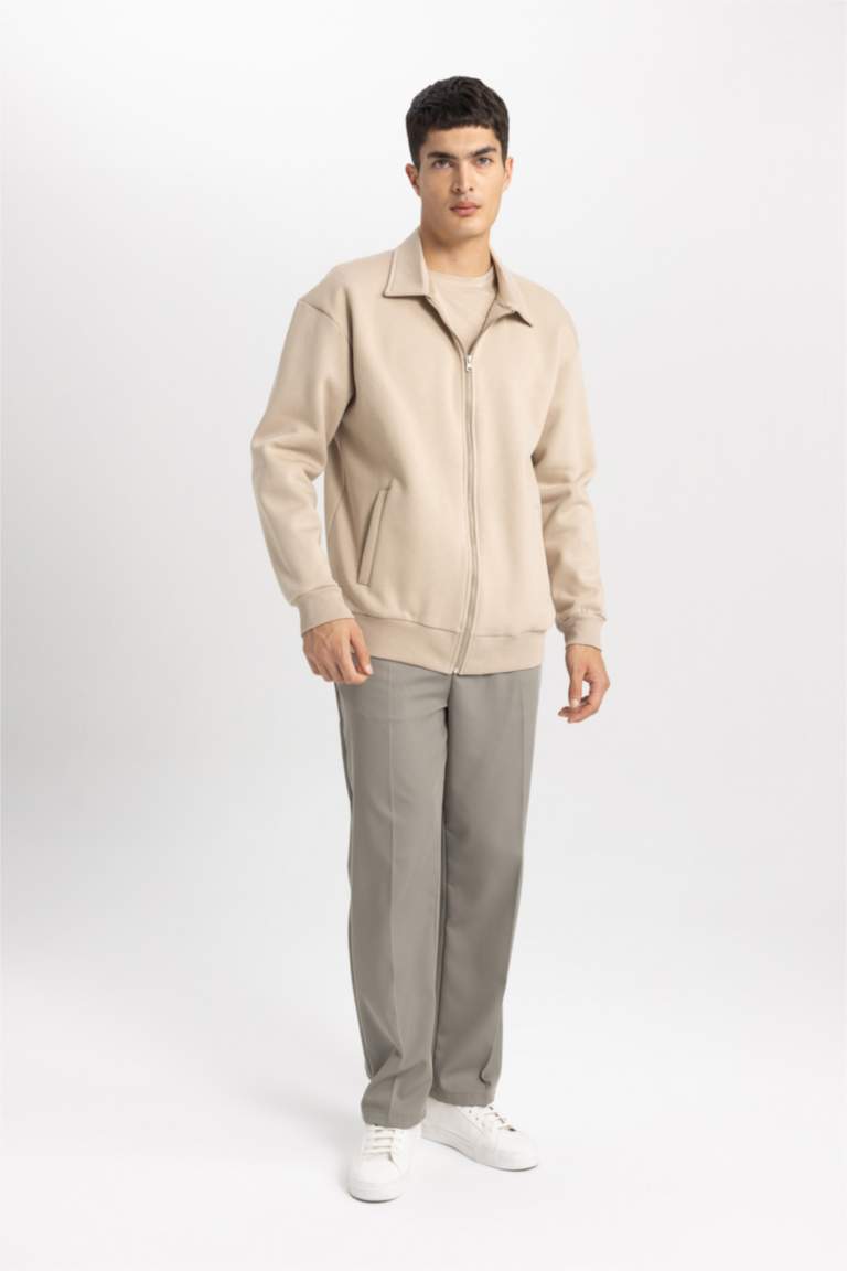 Beige MAN Oversize Fit Soft Fuzzy Cardigan 2891308 | DeFacto