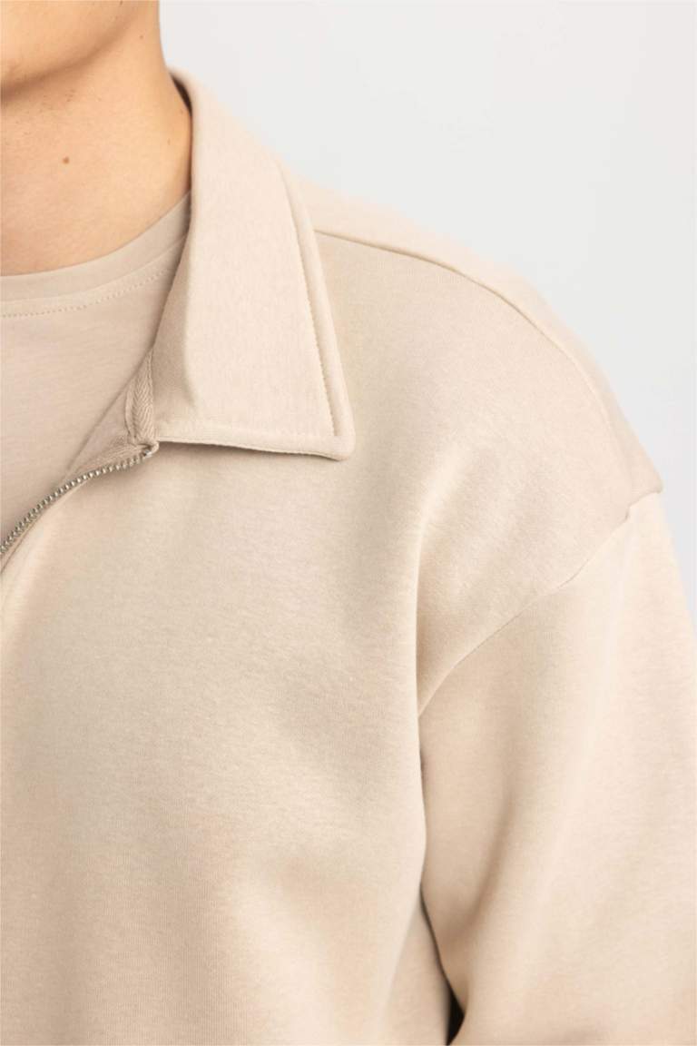 Beige MAN Oversize Fit Soft Fuzzy Cardigan 2891308 | DeFacto