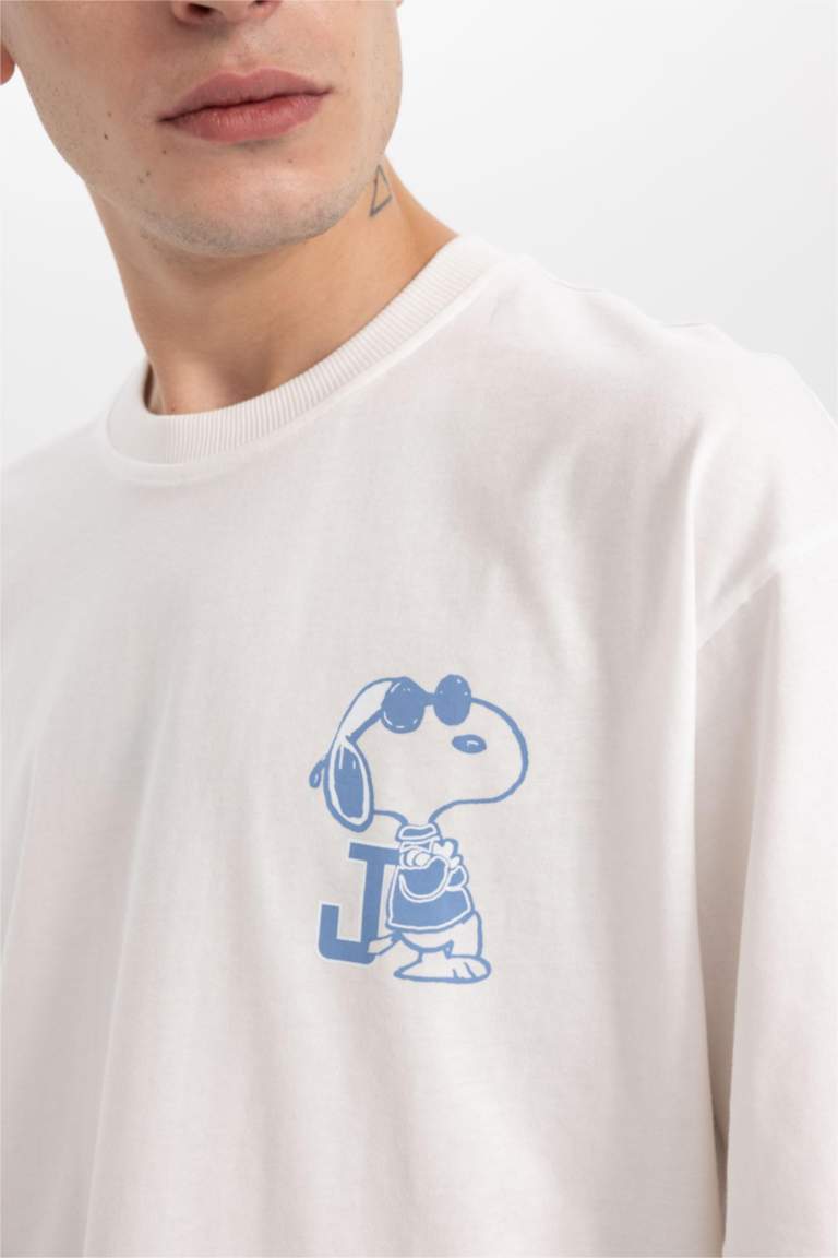 Ecru MAN Snoopy Oversize Fit Back Printed Short Sleeve T-Shirt 2942798 ...