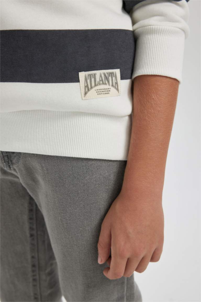 Ecru BOYS & TEENS Boy Crew Neck Thick Pullover Fabric Pullover 2900954 ...