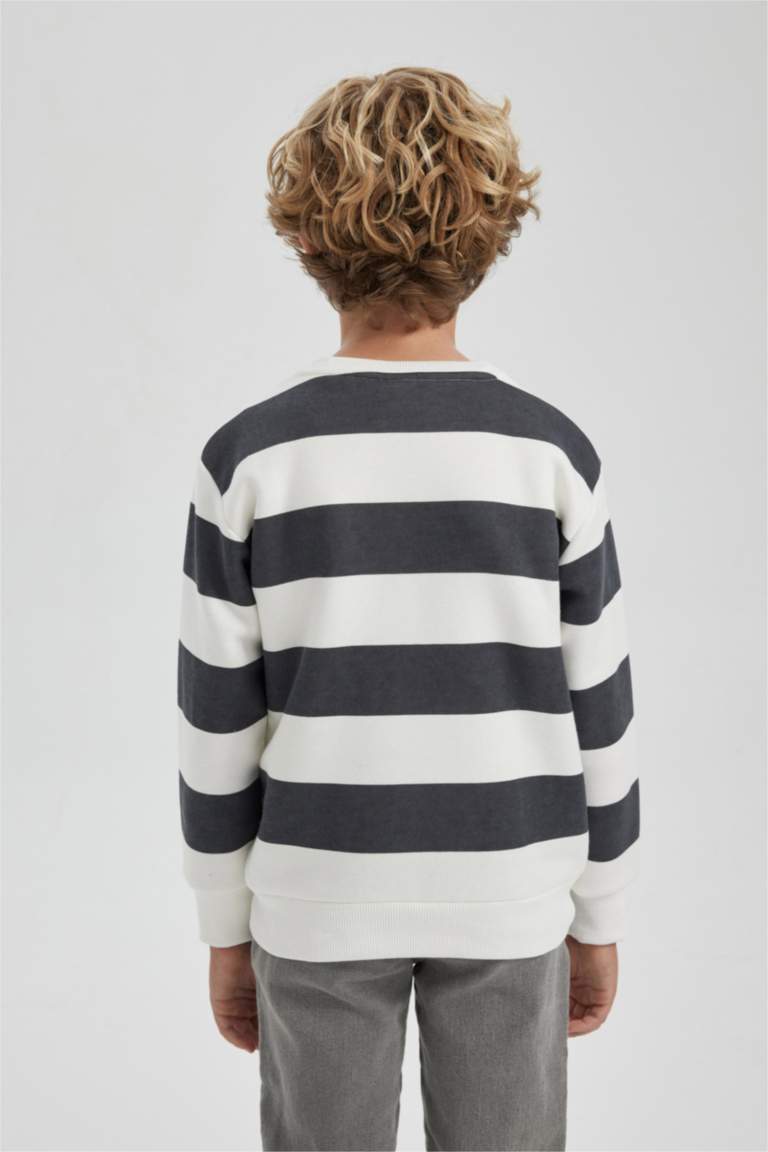 Ecru BOYS & TEENS Boy Crew Neck Thick Pullover Fabric Pullover 2900954 ...