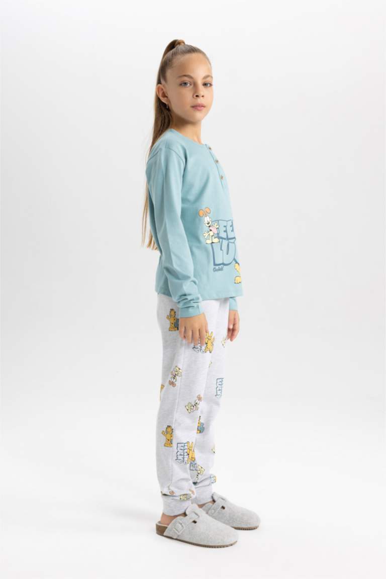 Green GIRLS & TEENS 2 piece Regular Fit Garfield Knitted Pyjamas ...