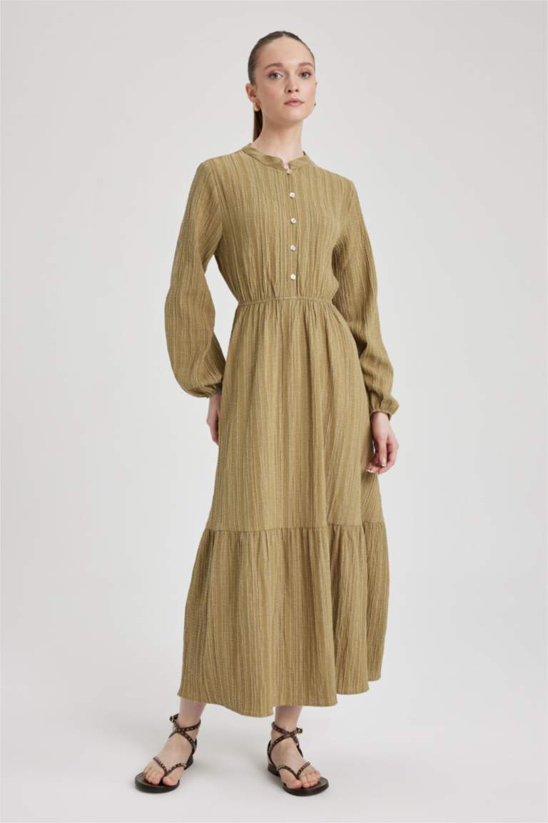 Khaki WOMAN Muslin Dress 2905628 | DeFacto