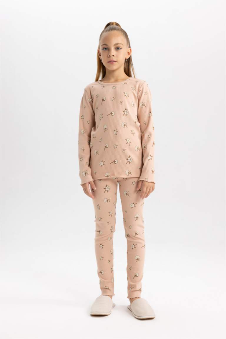 Beige GIRLS & TEENS Baby Girl Patterned Camisole 2 Piece Pajama Set ...