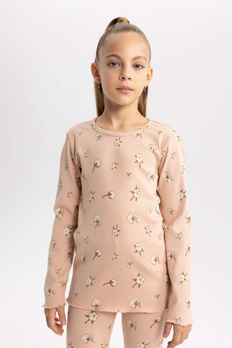 Beige GIRLS & TEENS Baby Girl Patterned Camisole 2 Piece Pajama Set ...
