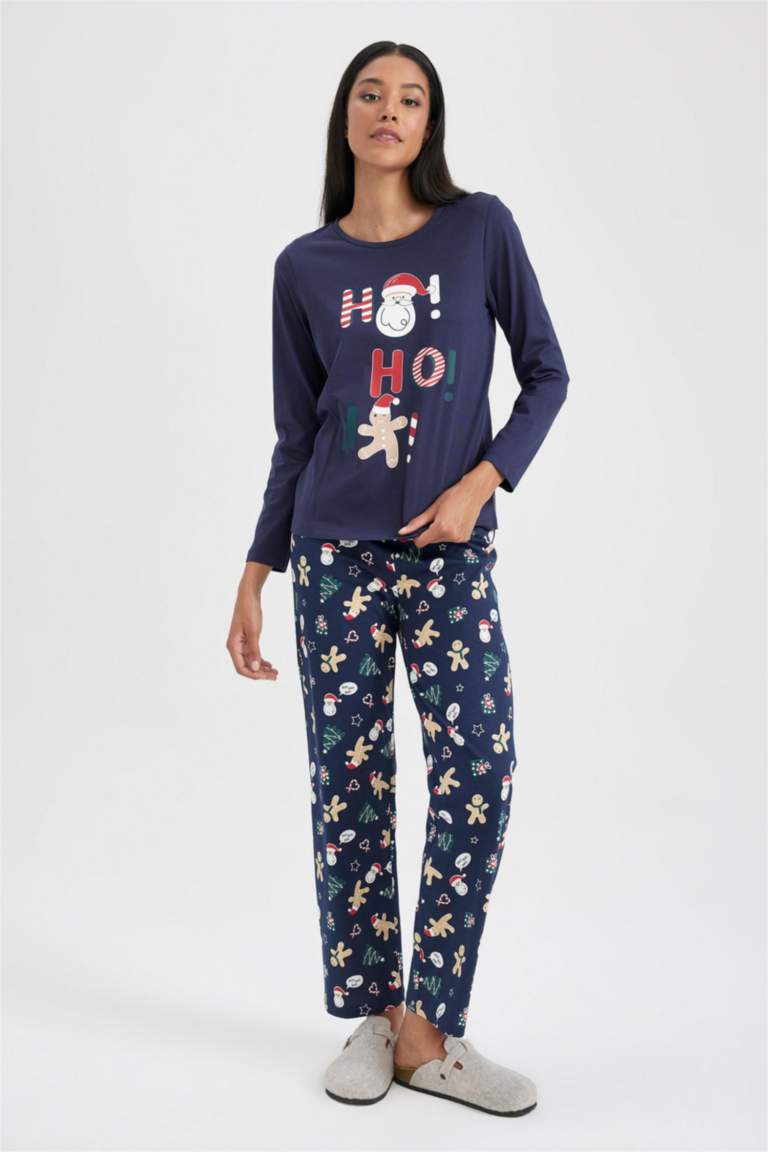 Navy WOMAN Fall in Love Regular Fit Christmas Printed 2 Piece Pyjama ...