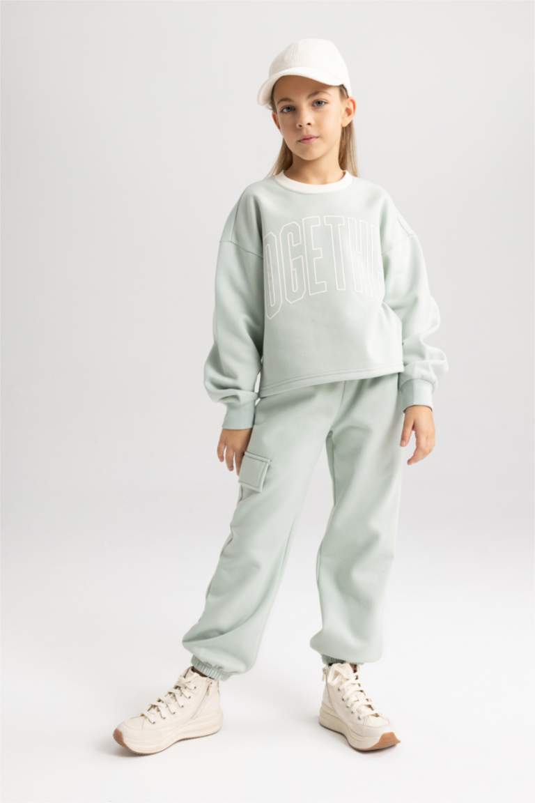 Green GIRLS & TEENS Girl Printed Sweatshirt Sweatpants 2 Piece Set ...
