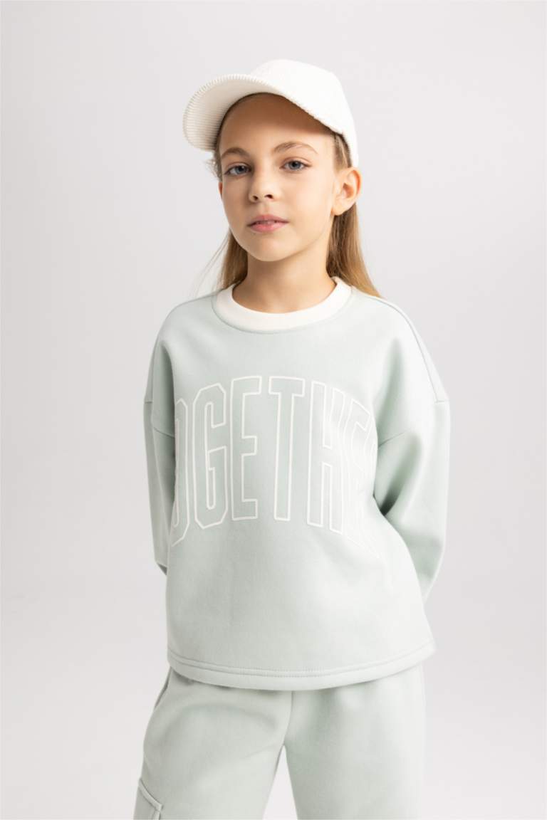 Green GIRLS & TEENS Girl Printed Sweatshirt Sweatpants 2 Piece Set ...
