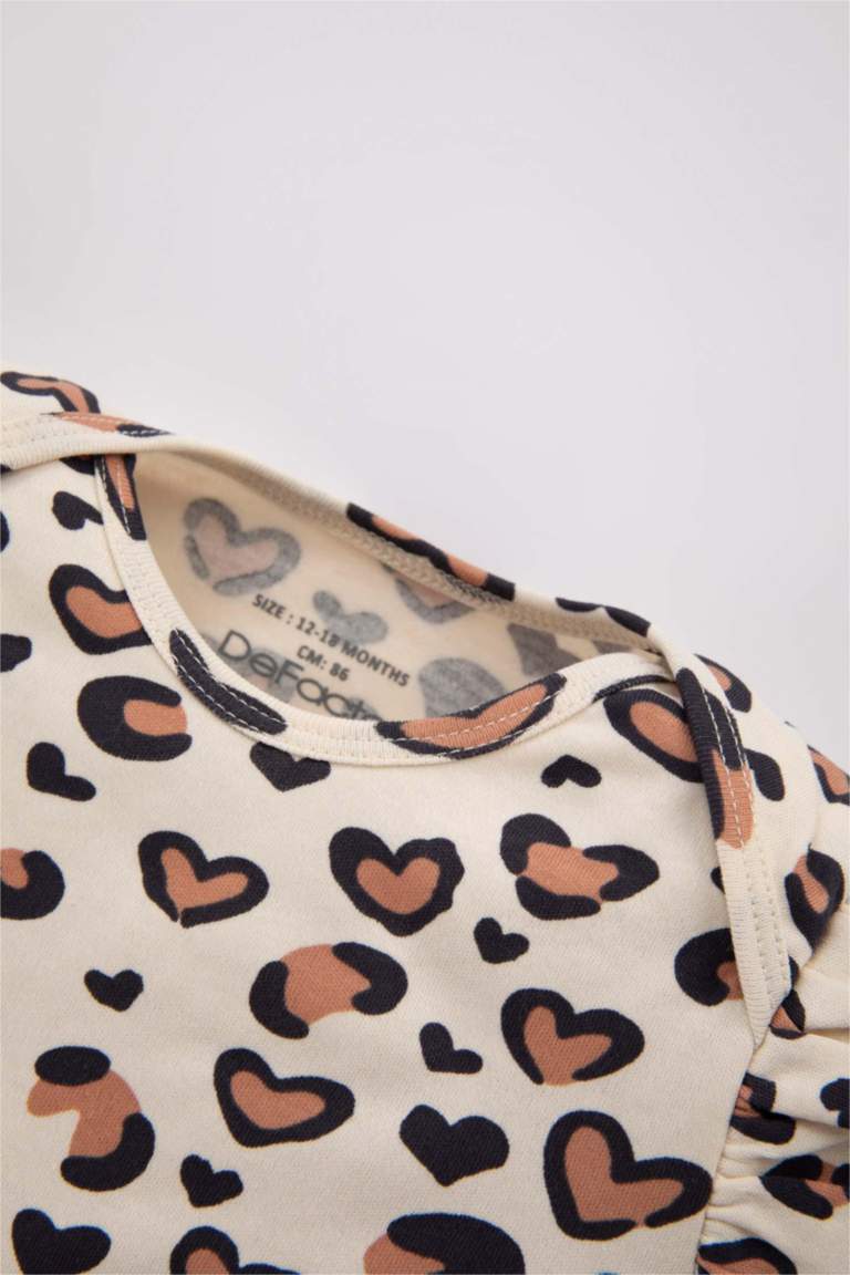 Beige BABY GIRL Regular Fit Envelope Neck Leopard Jumpsuit 2940792 ...