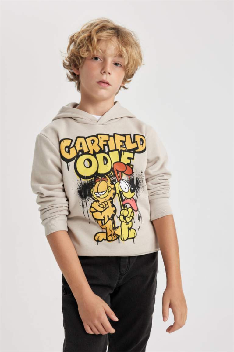 Beige BOYS & TEENS Boy Garfield Hooded Sweatshirt 3037343 | DeFacto