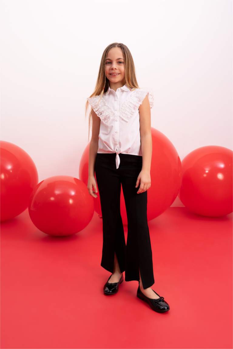 أسود بناتي بنطلون شارلستون اسود بناتي برجل واسع 3067462 | DeFacto