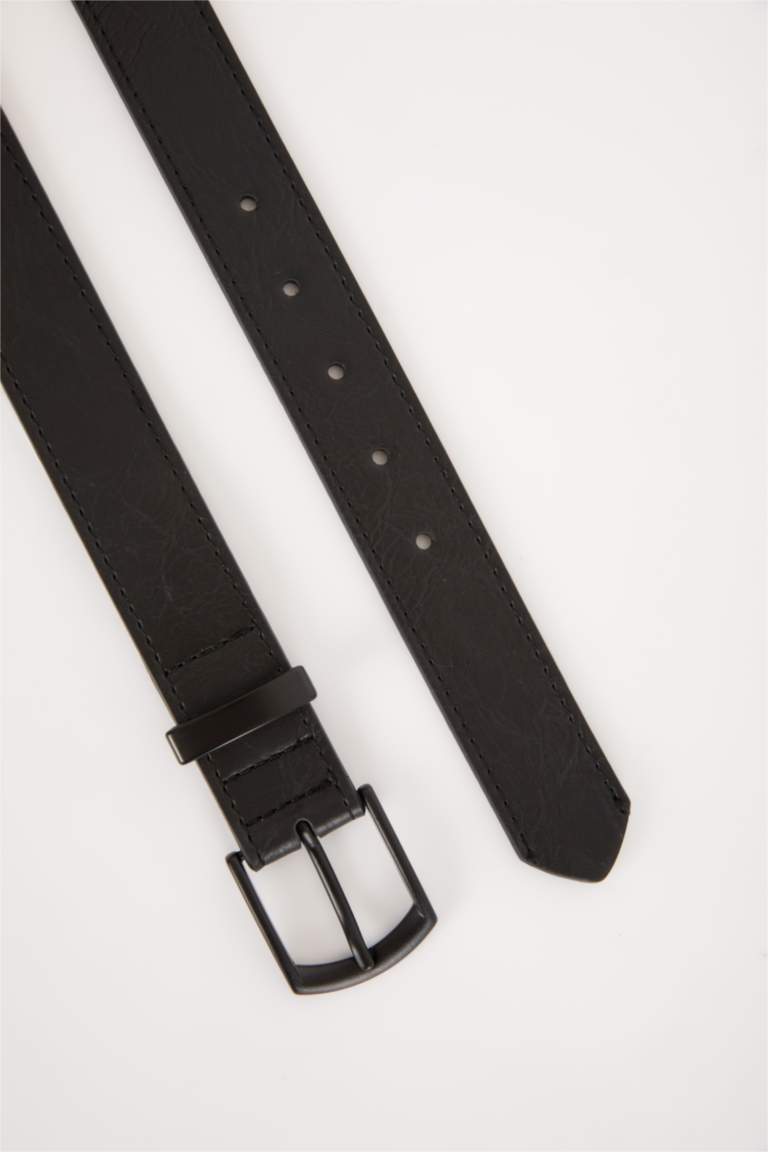 Black Man Man Rectangle Clasp Faux Leather Classic Belt 3037917 | DeFacto