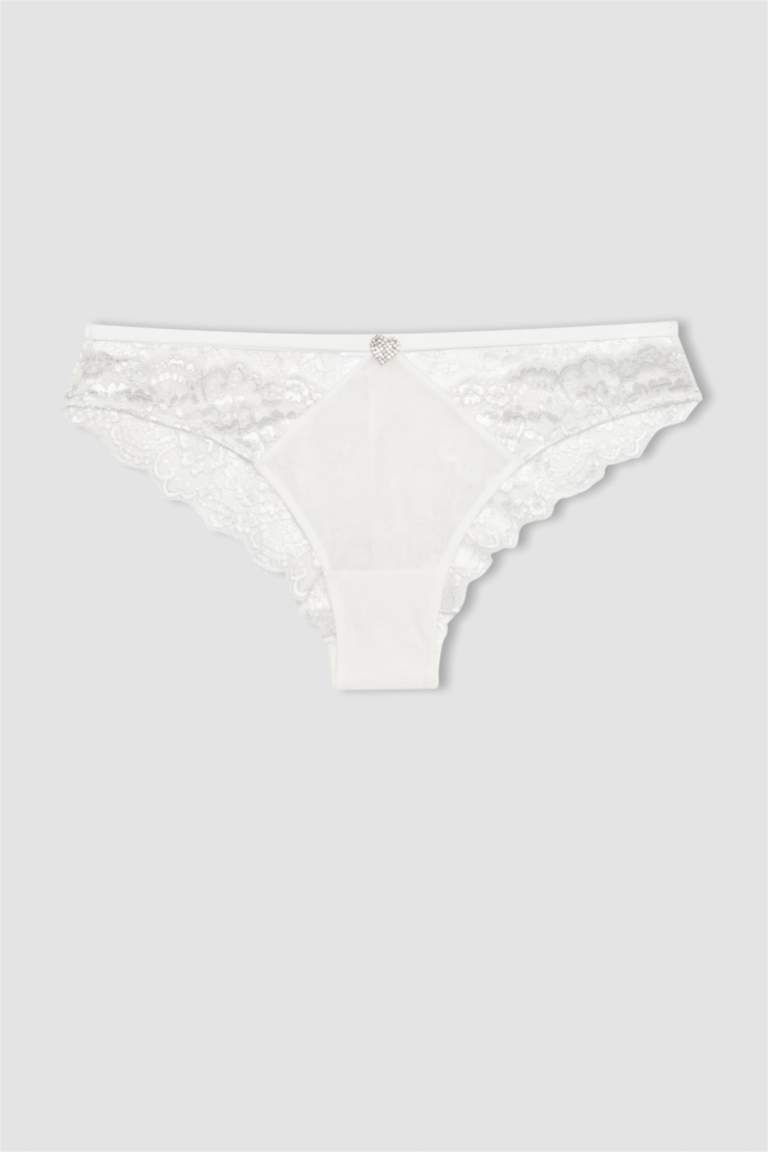 White Woman Lace Slip Panty 3074239 | DeFacto