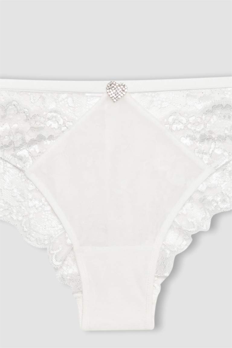 White Woman Lace Slip Panty 3074239 | DeFacto