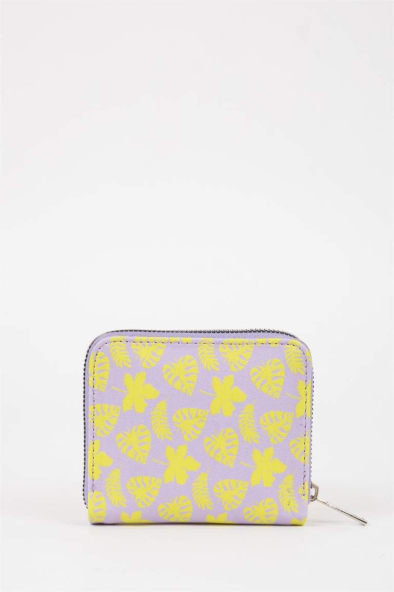 Mor Kadın Kadın Yaprak Desenli Suni Deri Cüzdan 3071643 | DeFacto