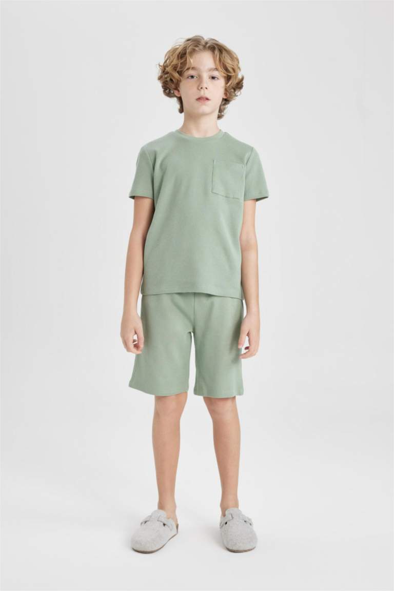 Khaki BOYS & TEENS Boy Waffle Short Sleeve 2 Piece Pajama Set 3097379 ...