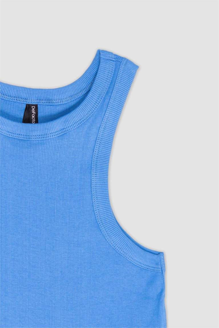 Blue WOMAN Slim Fit Camisole Halter Collar Tank Top 3105931 | DeFacto