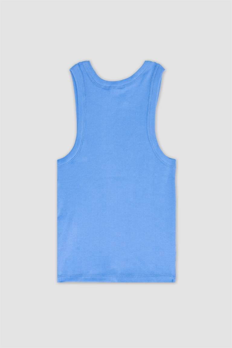 Blue WOMAN Slim Fit Camisole Halter Collar Tank Top 3105931 | DeFacto