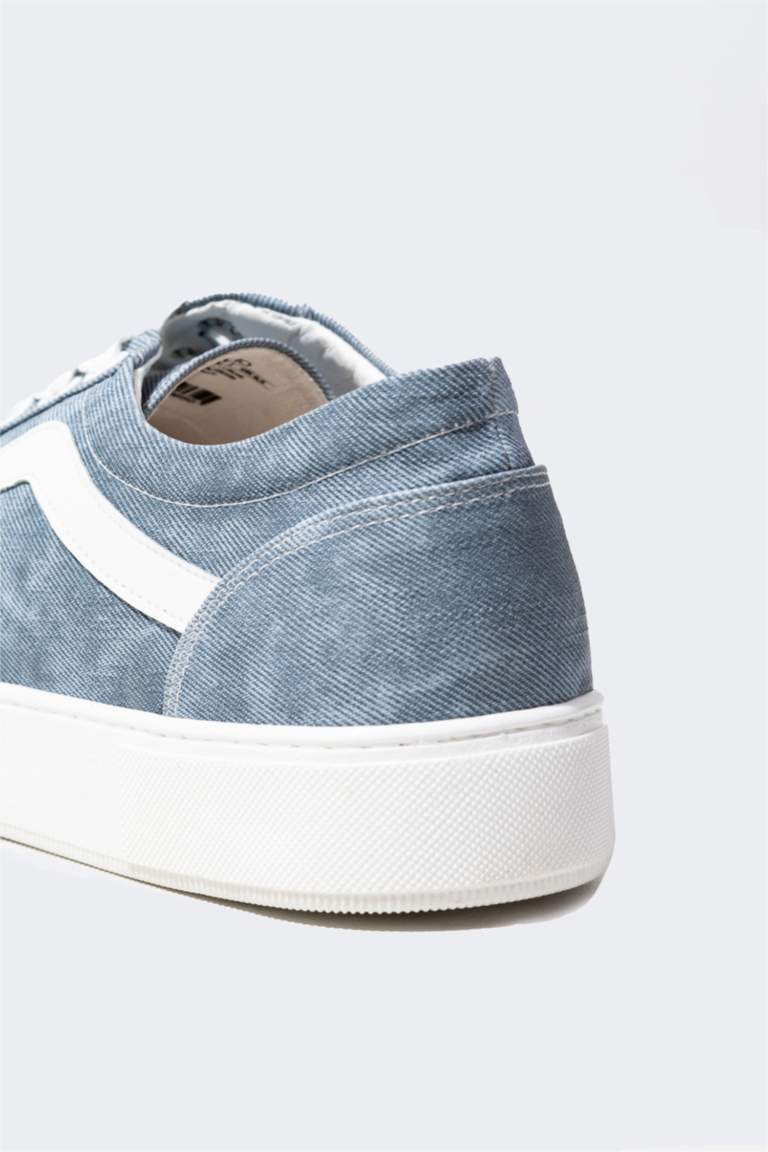 Blue WOMAN Woman Faux Leather Flat Sole Sneakers 3105680 | DeFacto