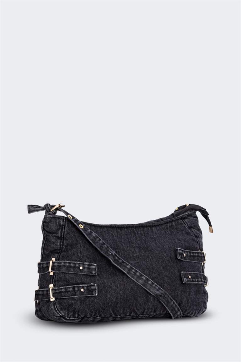 Black WOMAN Woman Jean Look Buckled Crossbody Bag 3171499 | DeFacto