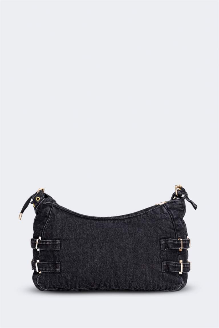 Black WOMAN Woman Jean Look Buckled Crossbody Bag 3171499 | DeFacto