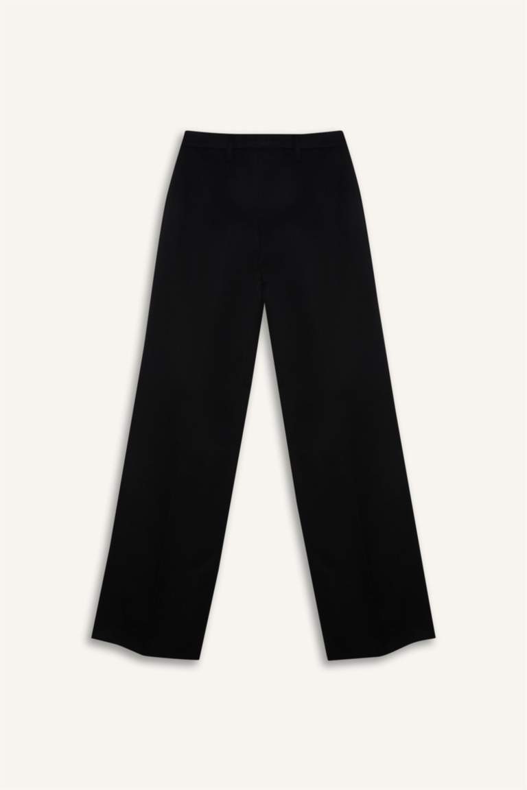 Black WOMAN Wide Leg Normal Waist Standard Length Trousers 3240938 ...