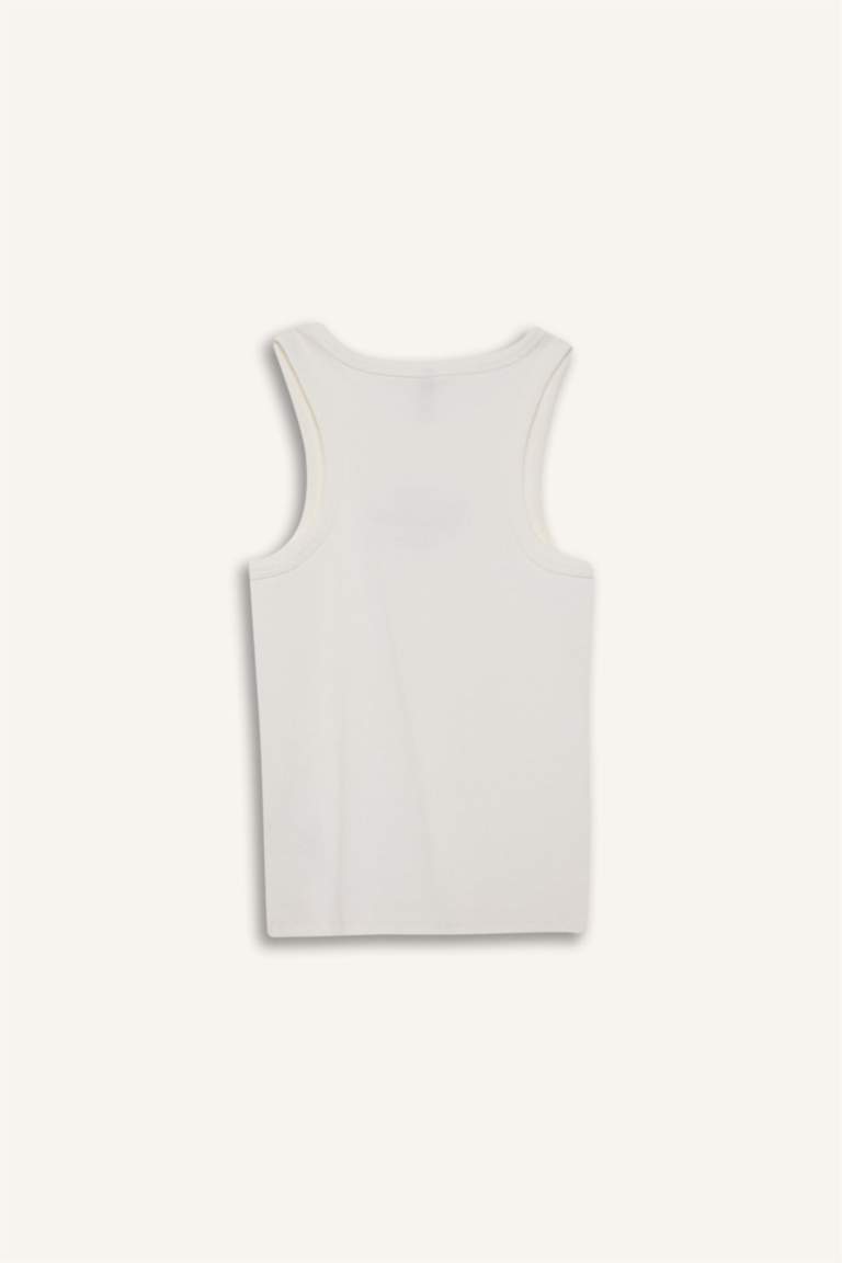 White WOMAN Printed Camisole Halter Collar Tank Top 3348483 | DeFacto