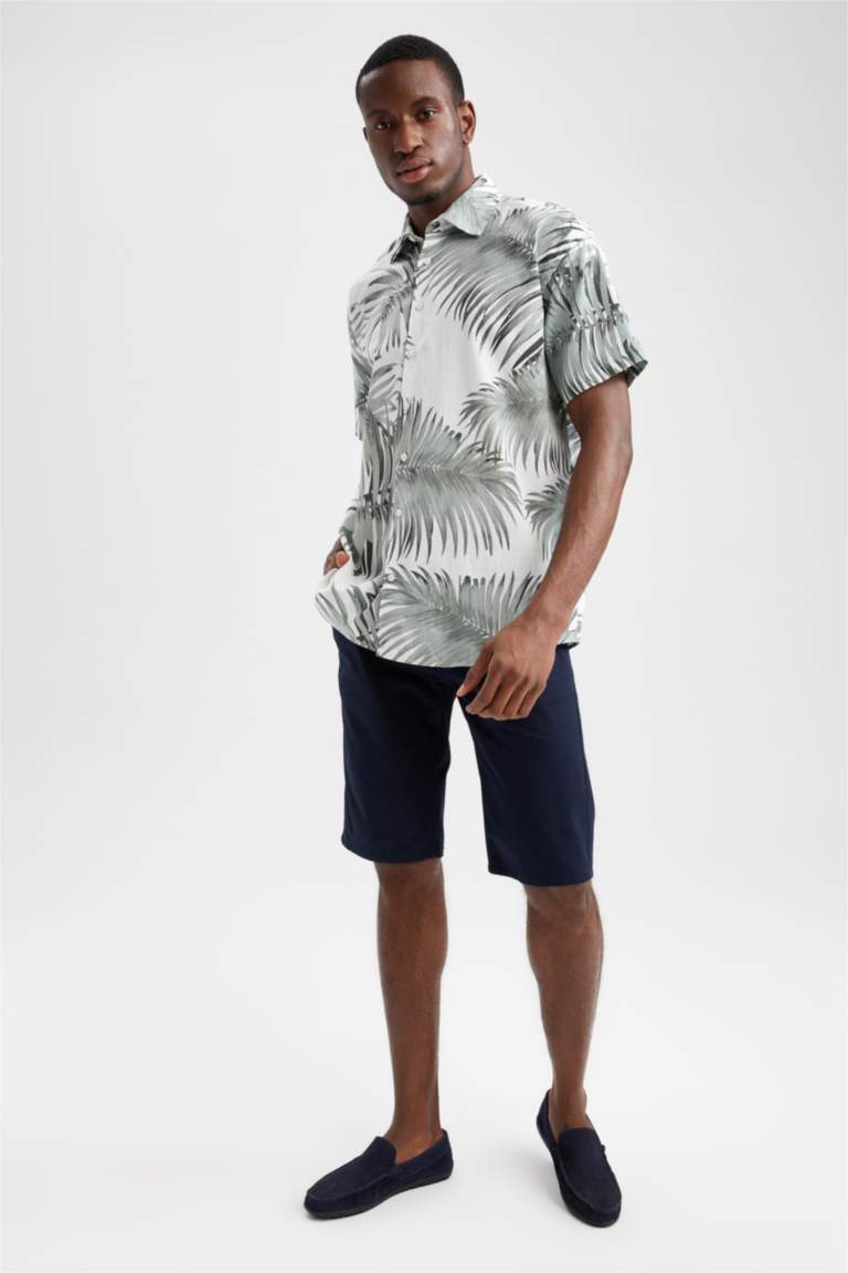 Lacivert Erkek Regular Fit Basic Chino Pamuklu Bermuda Şort 2461040 ...